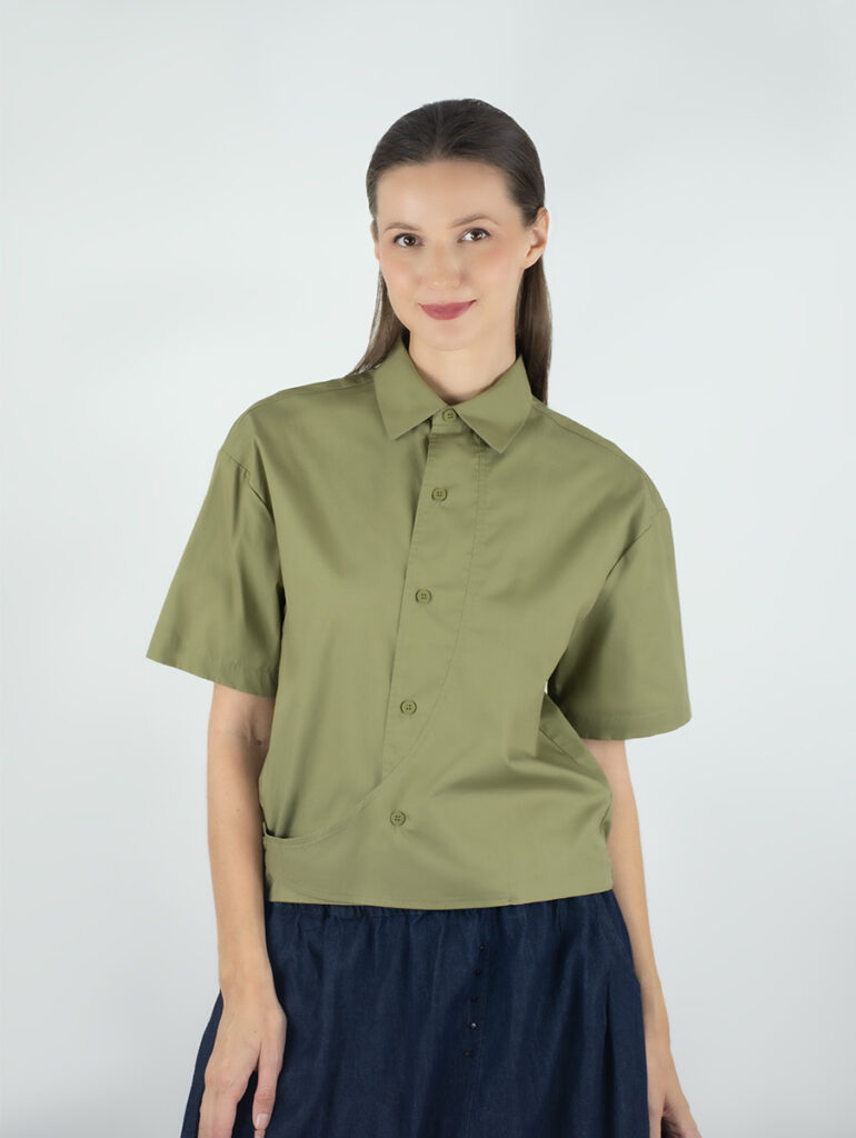 Thea Curve Flap Button-Up – Echo