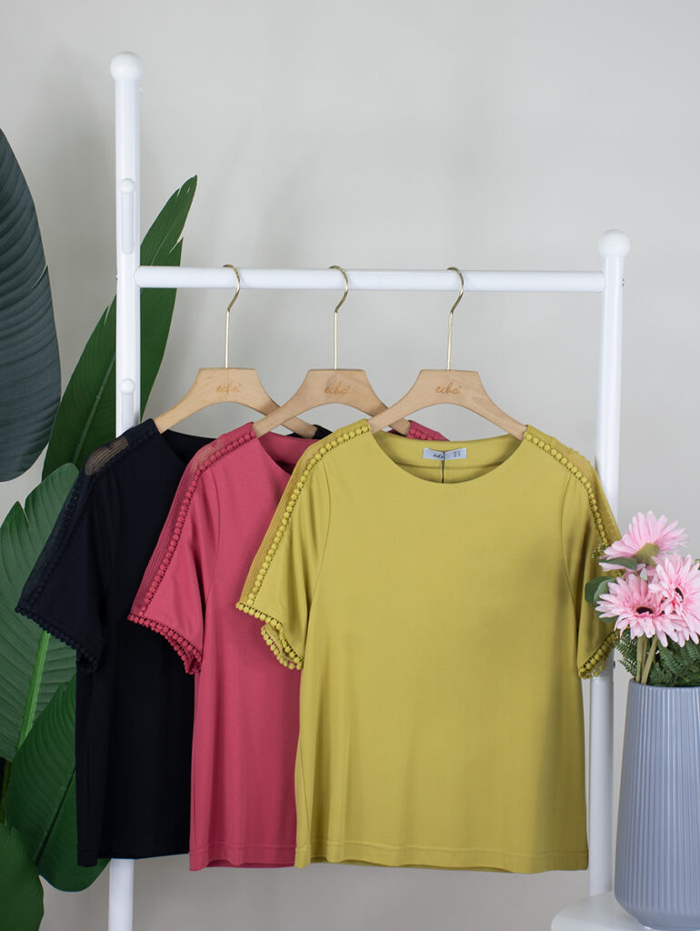 Mallory Summer Mesh On Shoulder Blouse – Echo